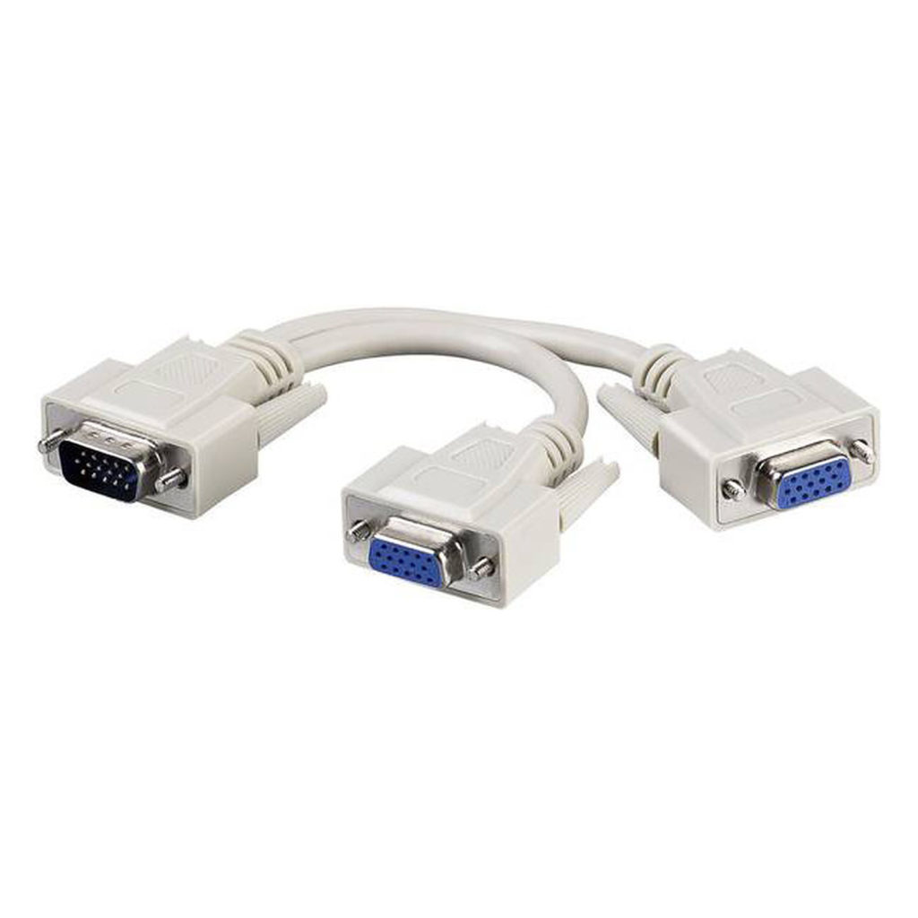 Adaptateur VGA mâle vers 2 VGA femelle Blanc - PC portable, Smartphone ...